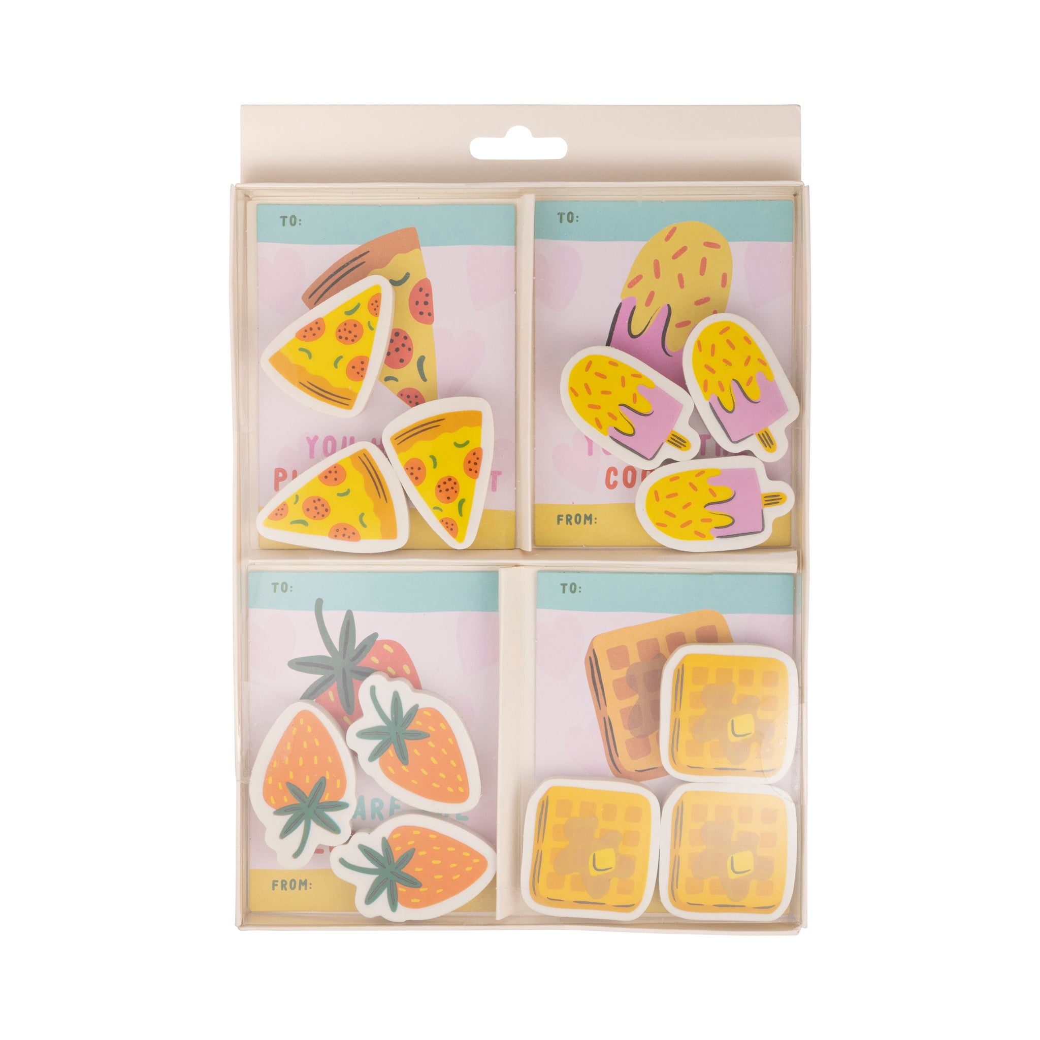 Pizza + Treats Valentines Cards.