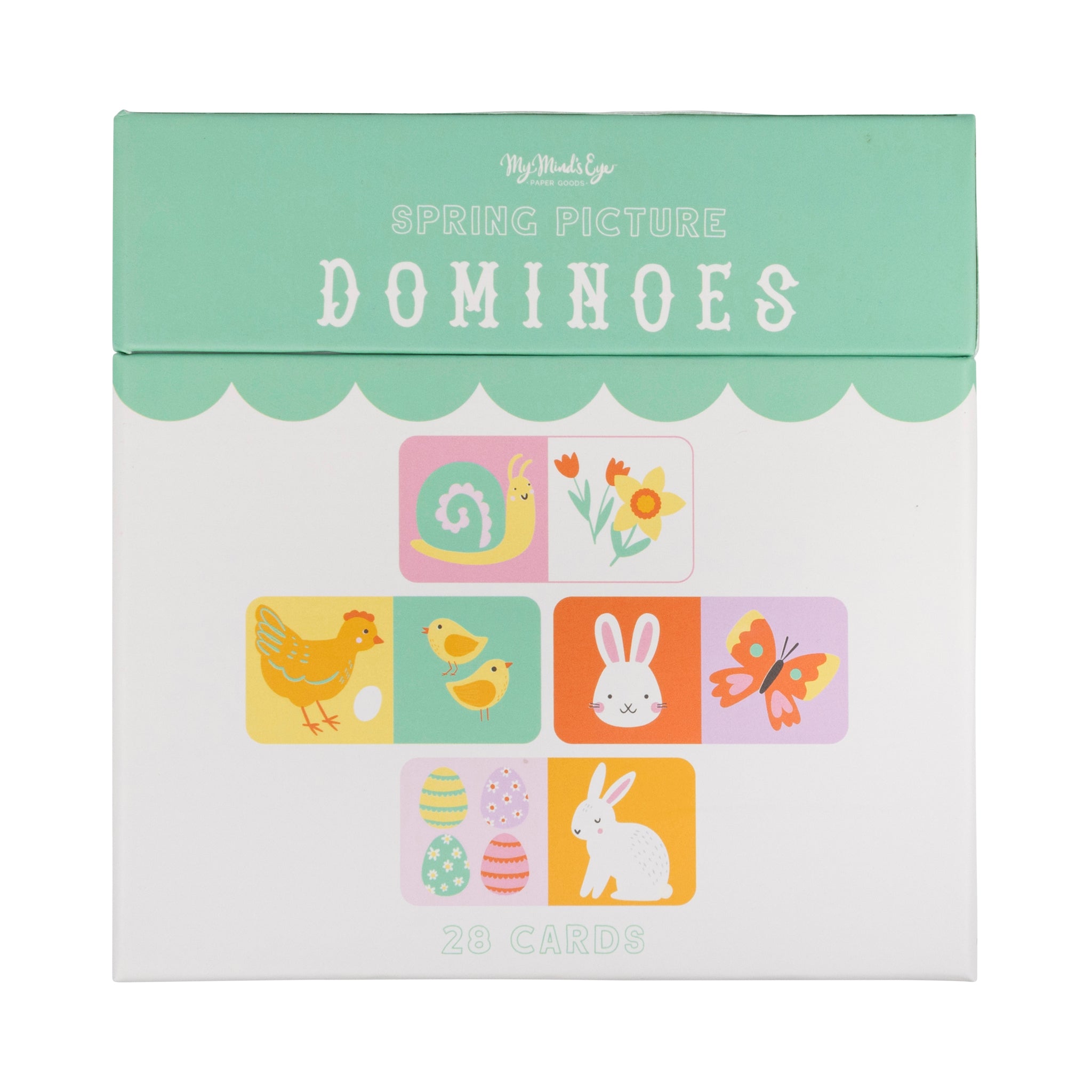 Spring Picture Domino Game Chipboard.