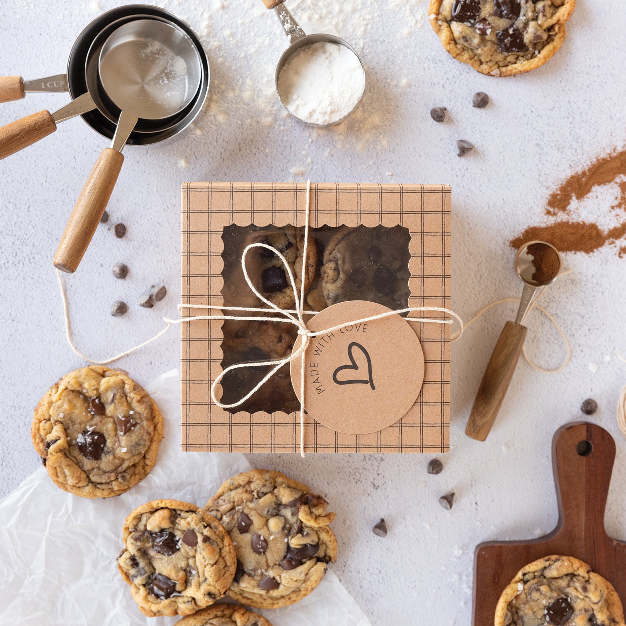 Made with Love Kraft Cookie Box.