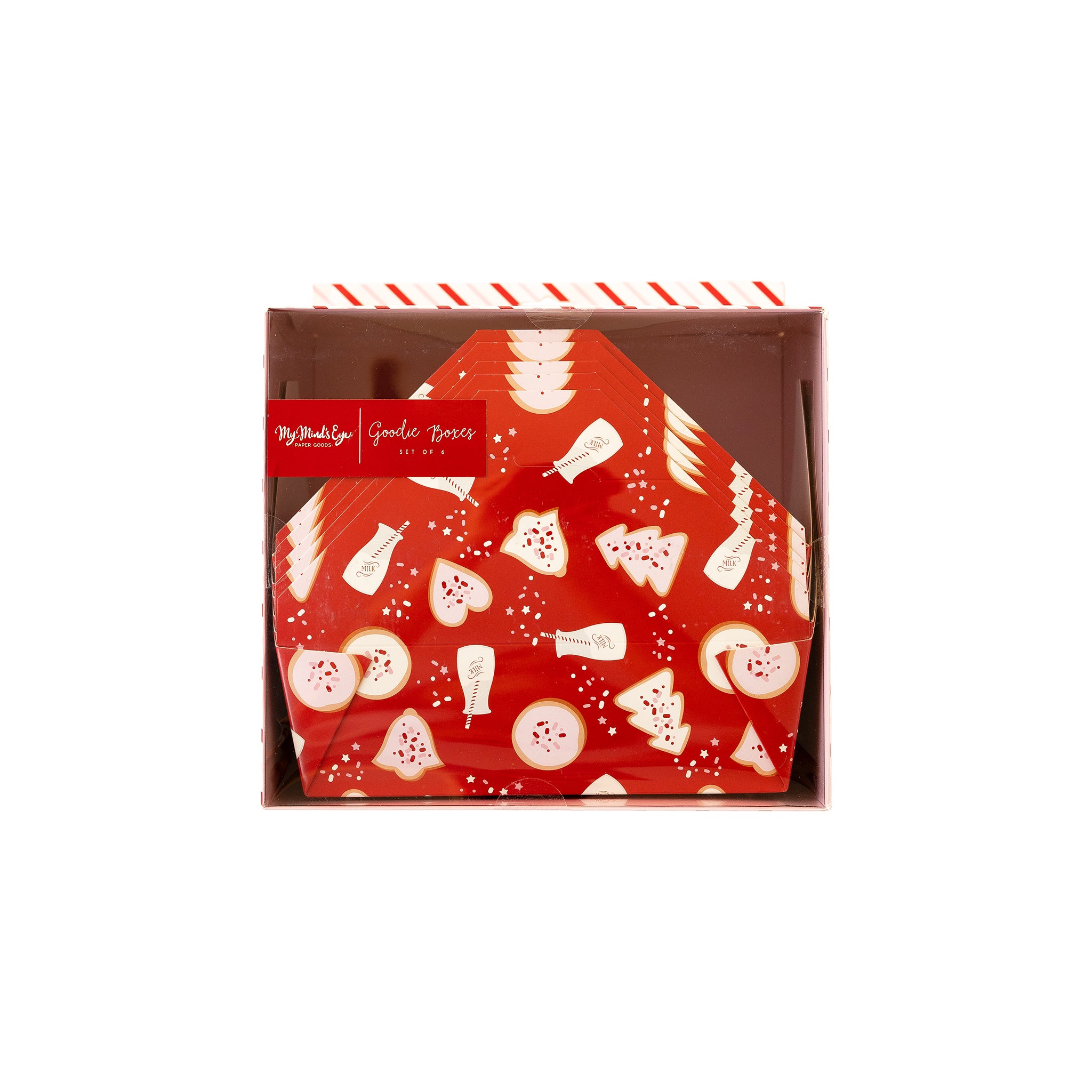 Red Milk and Cookies Take Home Box.