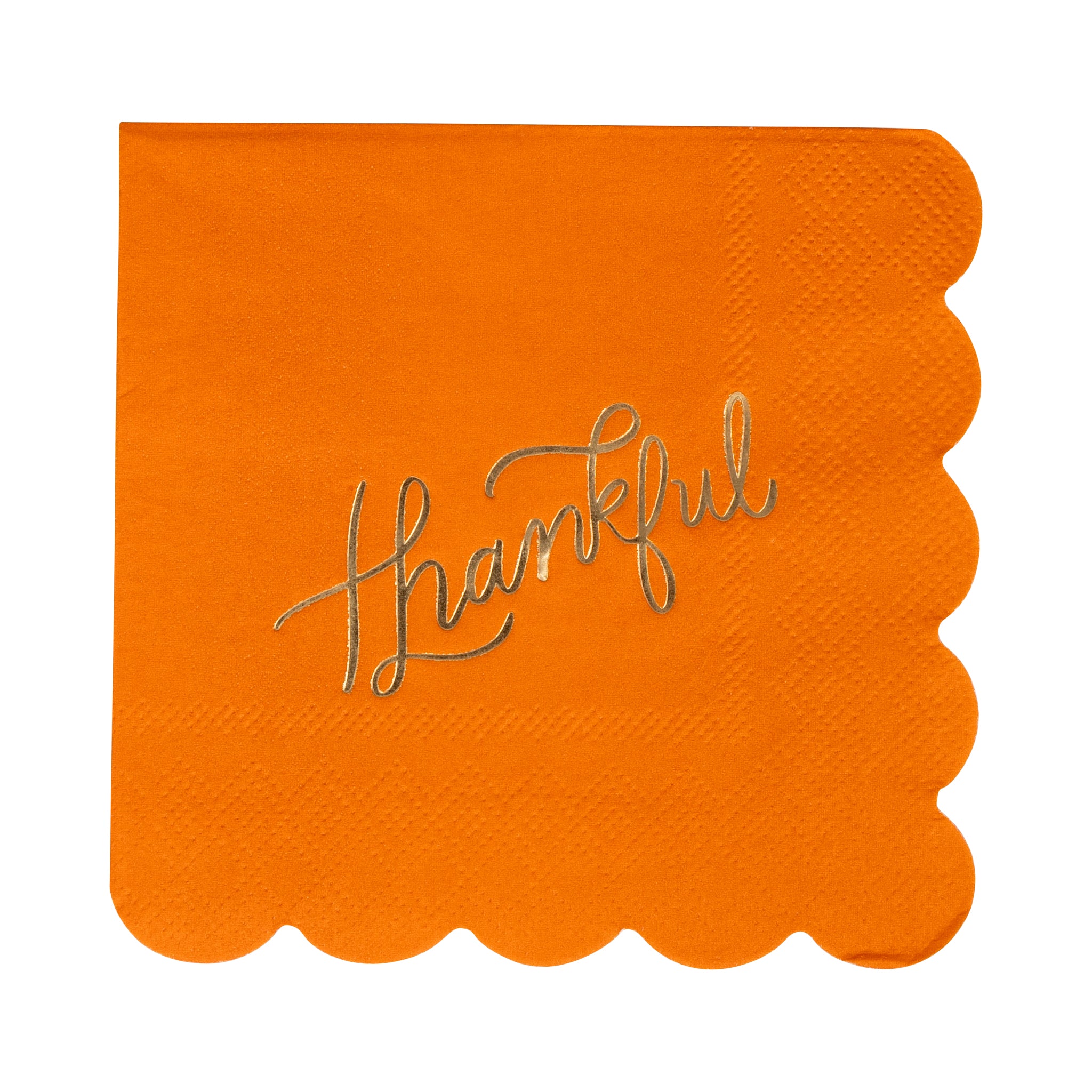 Foil Thankful Cocktail Napkin.