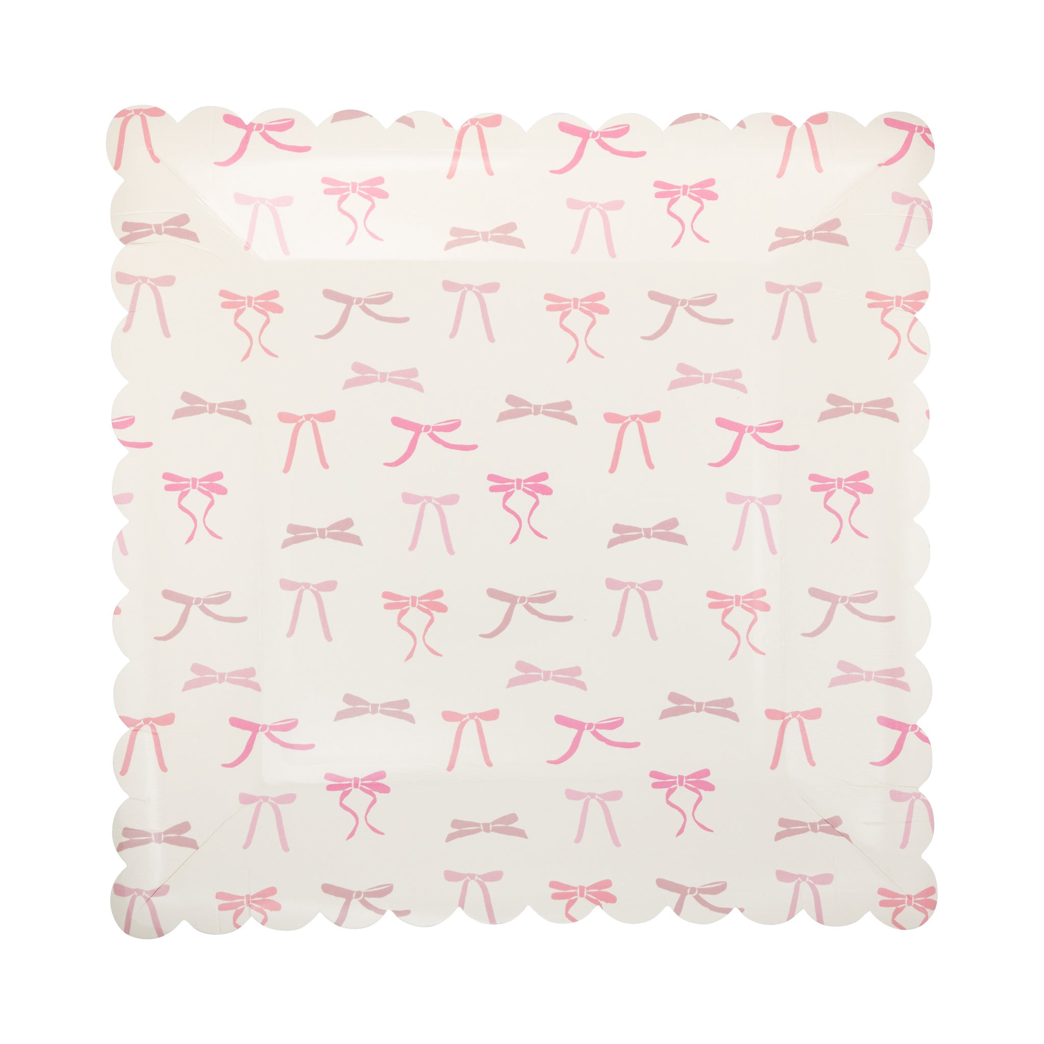 Pink Multi Bows Paper Plate.