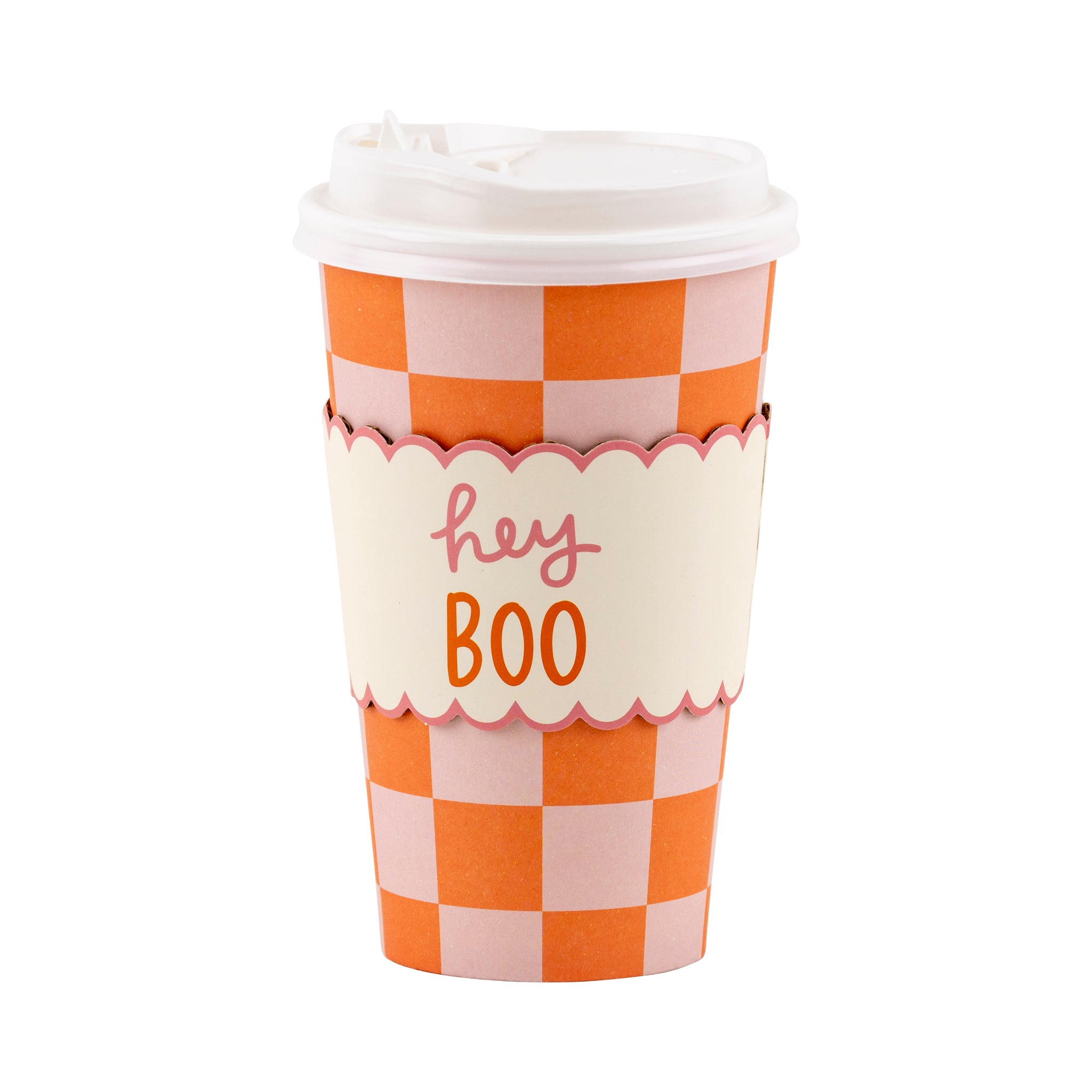 Pink Orange Checks To Go Cup.