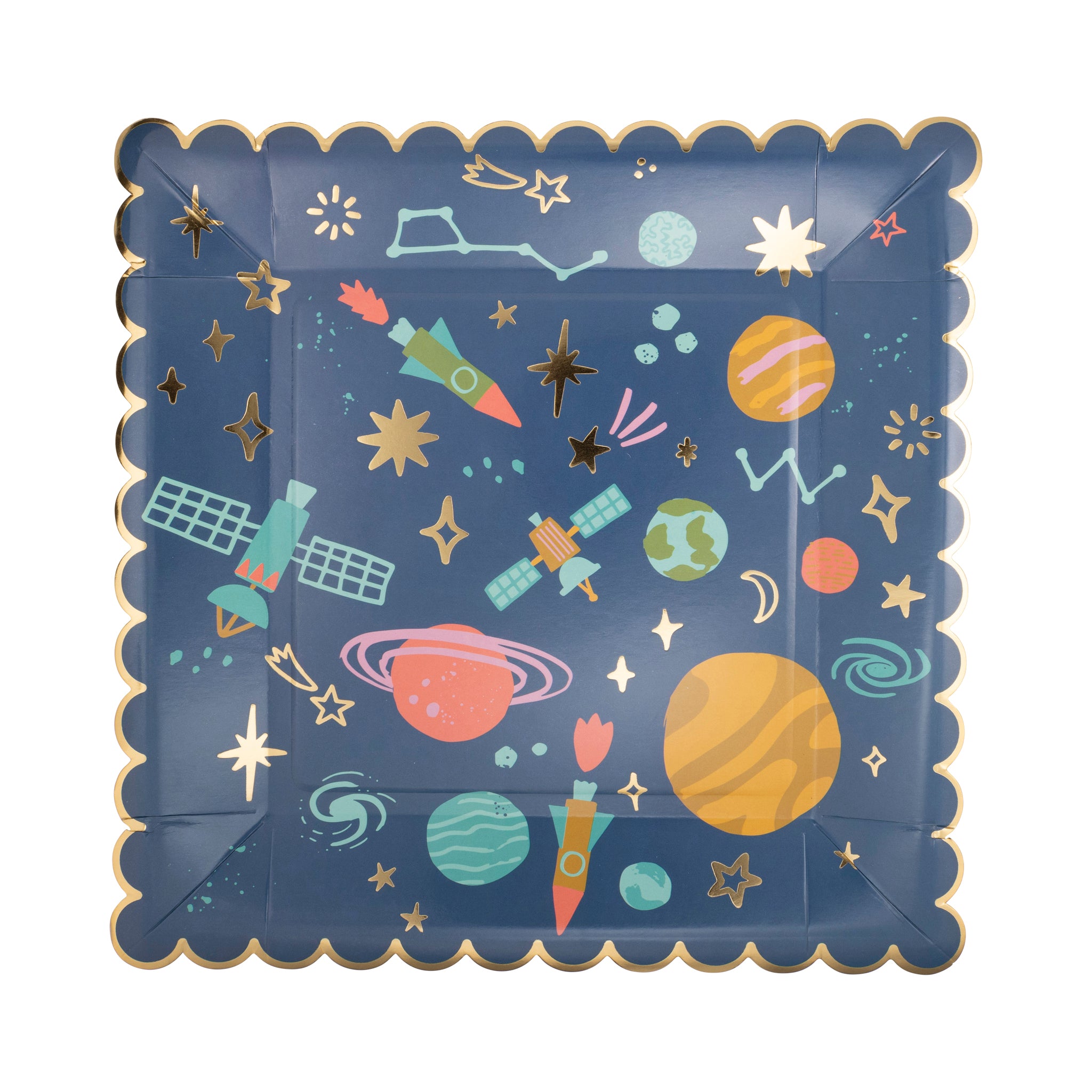 Space Pattern Square Plate.