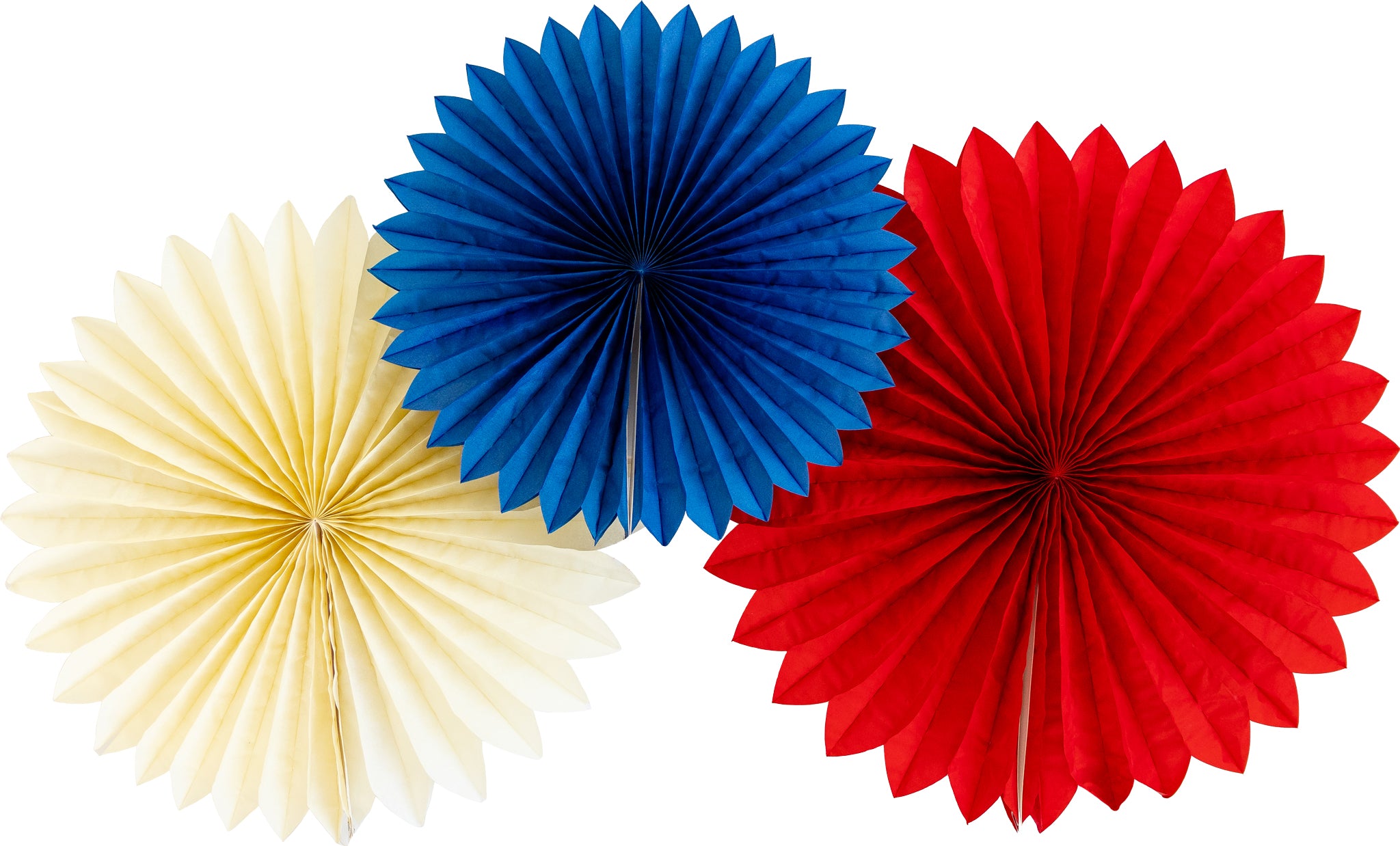 Red White and Blue Tissue Party Fans.