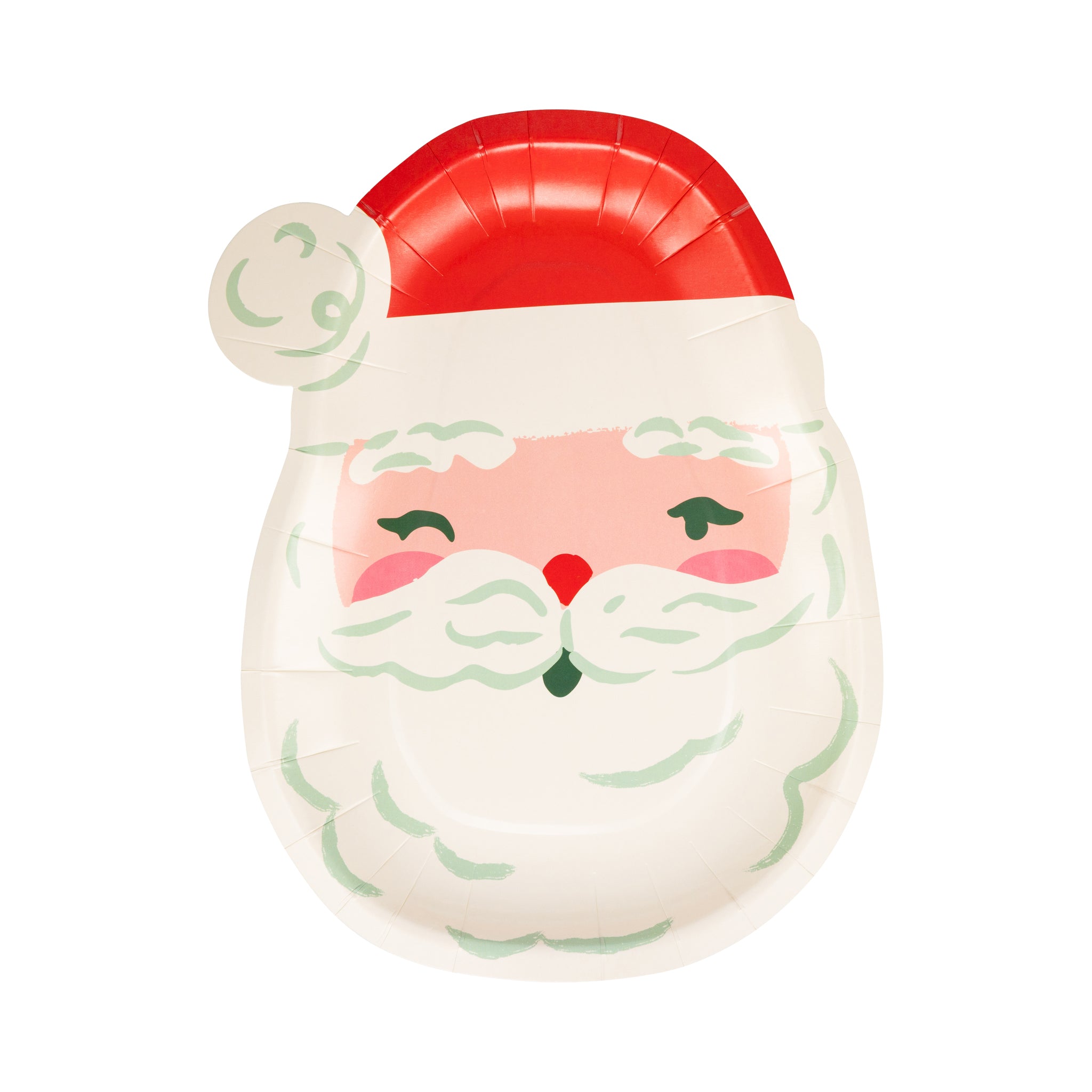 Santa Shaped Paper Plate | Christmas Party Tableware.