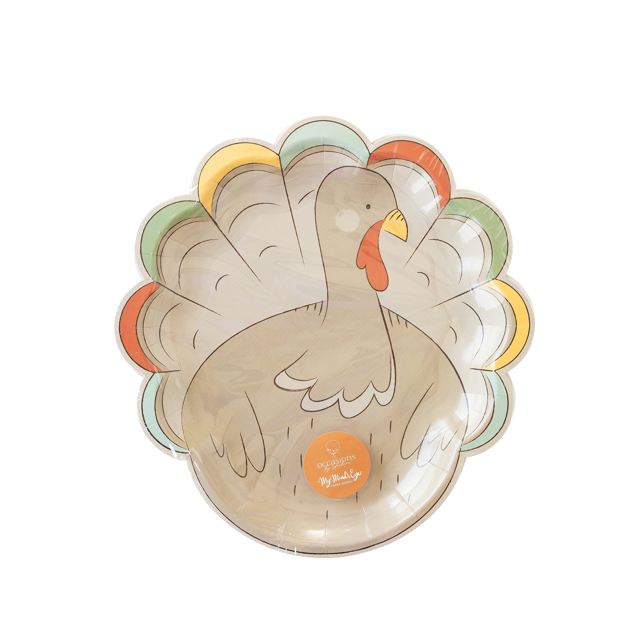 Occasions By Shakira - Harvest Turkey Shaped Paper Plate.