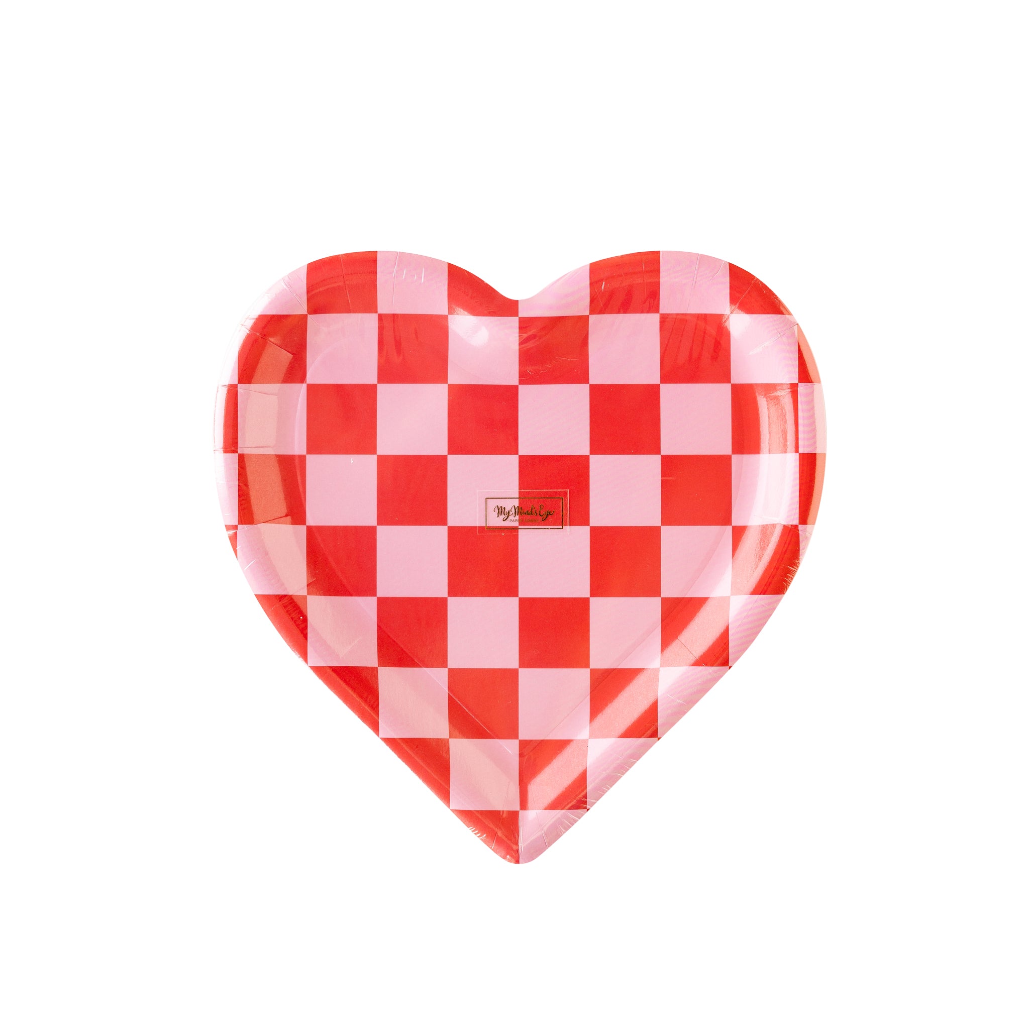 Checkered Heart Shaped Paper Plate | My Mind's Eye Paper Goods