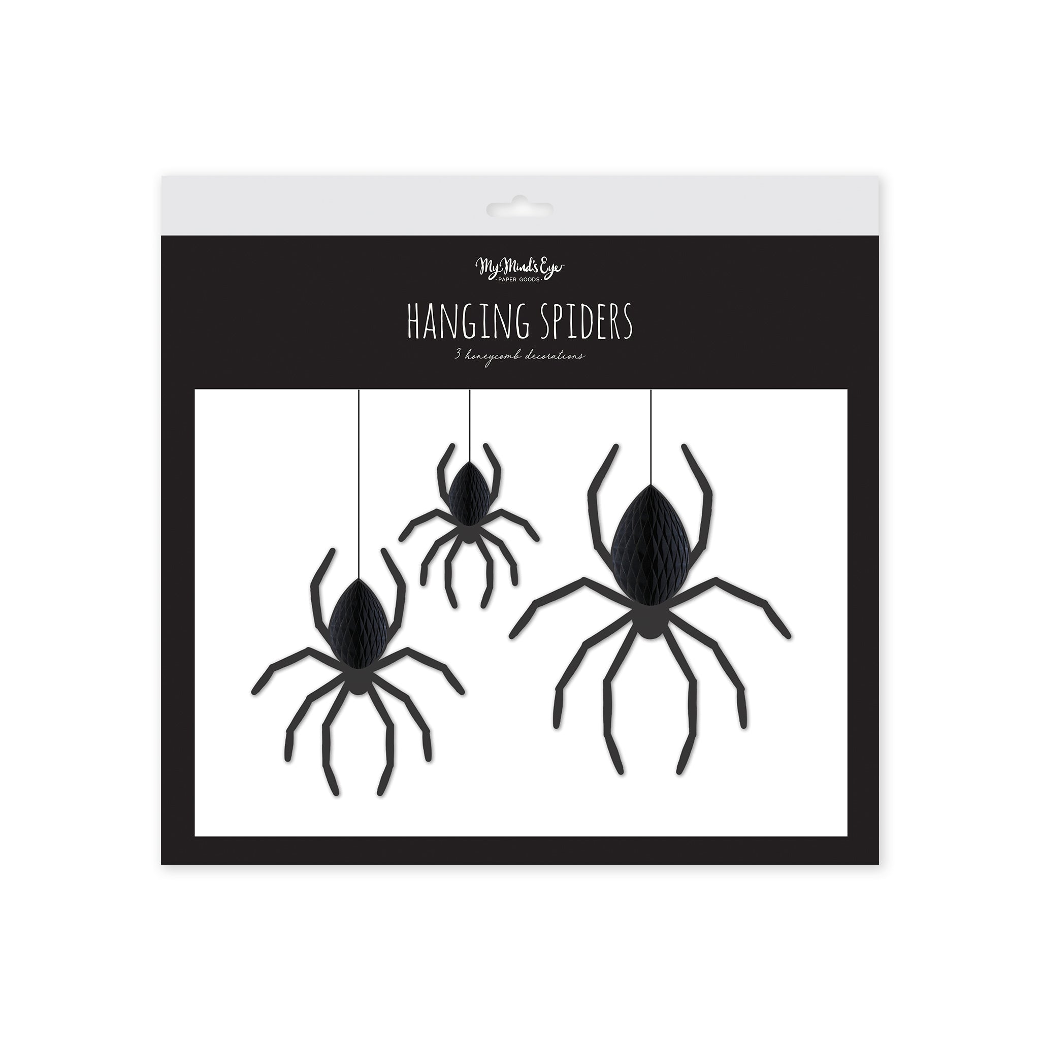 Hanging Spiders Honeycomb Banner.