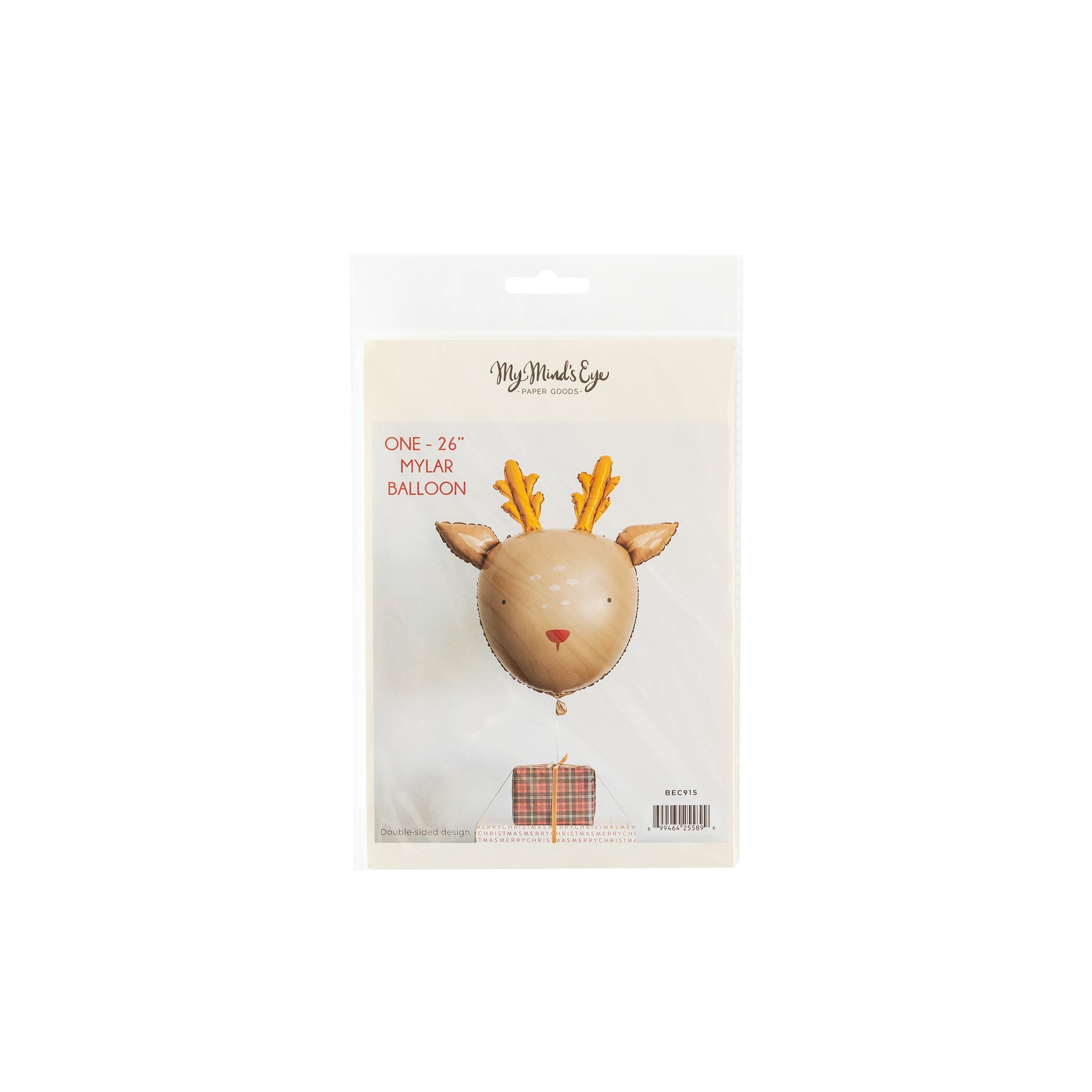 Dear Rudolph Reindeer Mylar Balloon (NOT FOR USE WITH HELIUM).