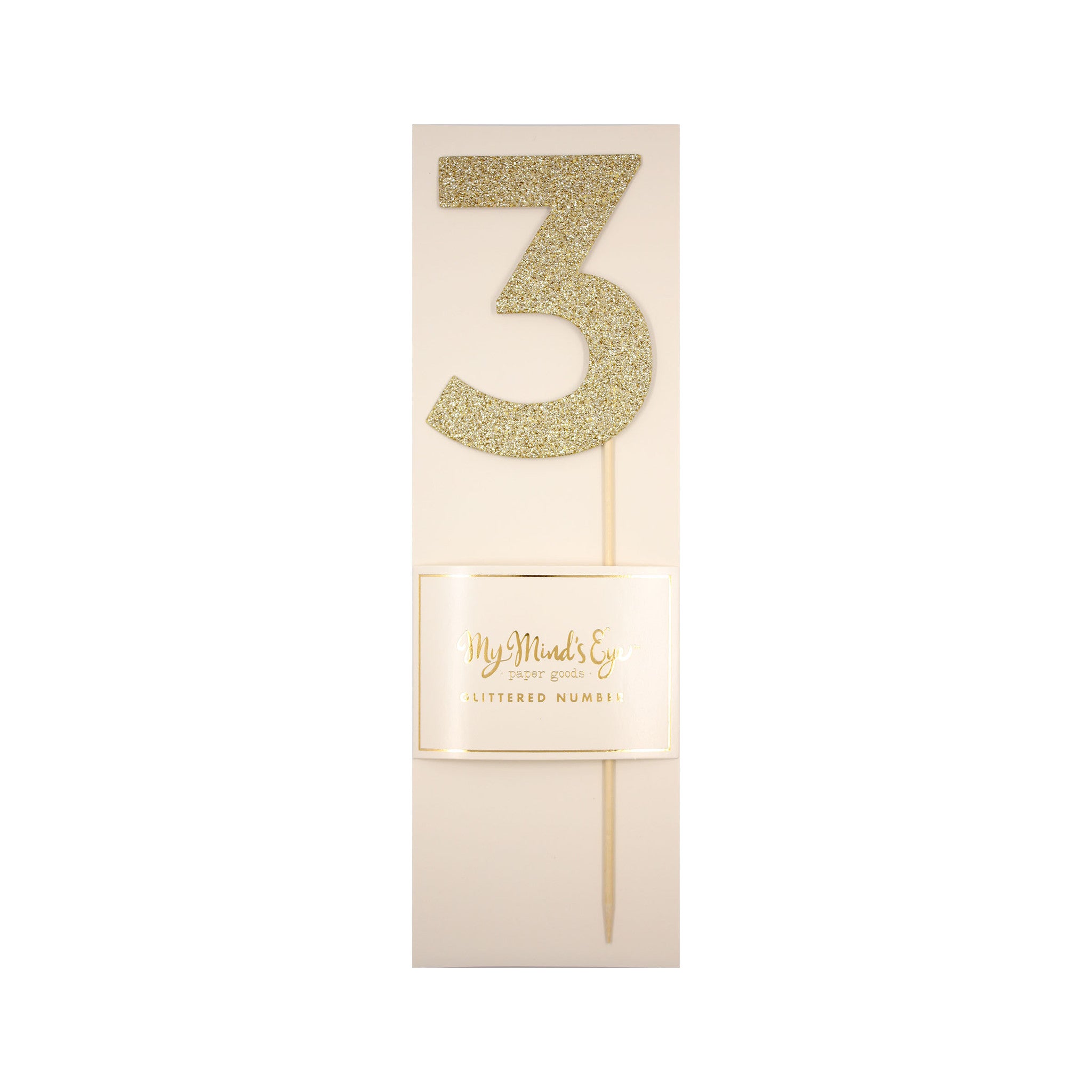 Gold Glitter Number 3 | My Mind's Eye Paper Goods