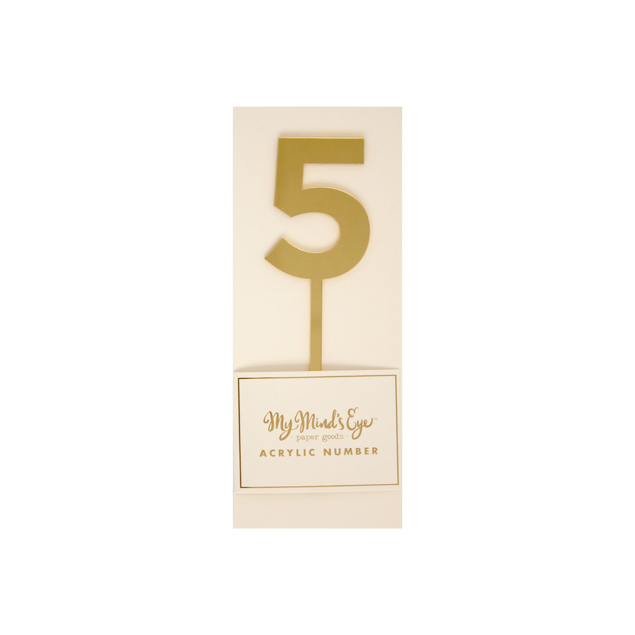 Gold Acrylic Number 5 - Cake Topper | My Mind's Eye.