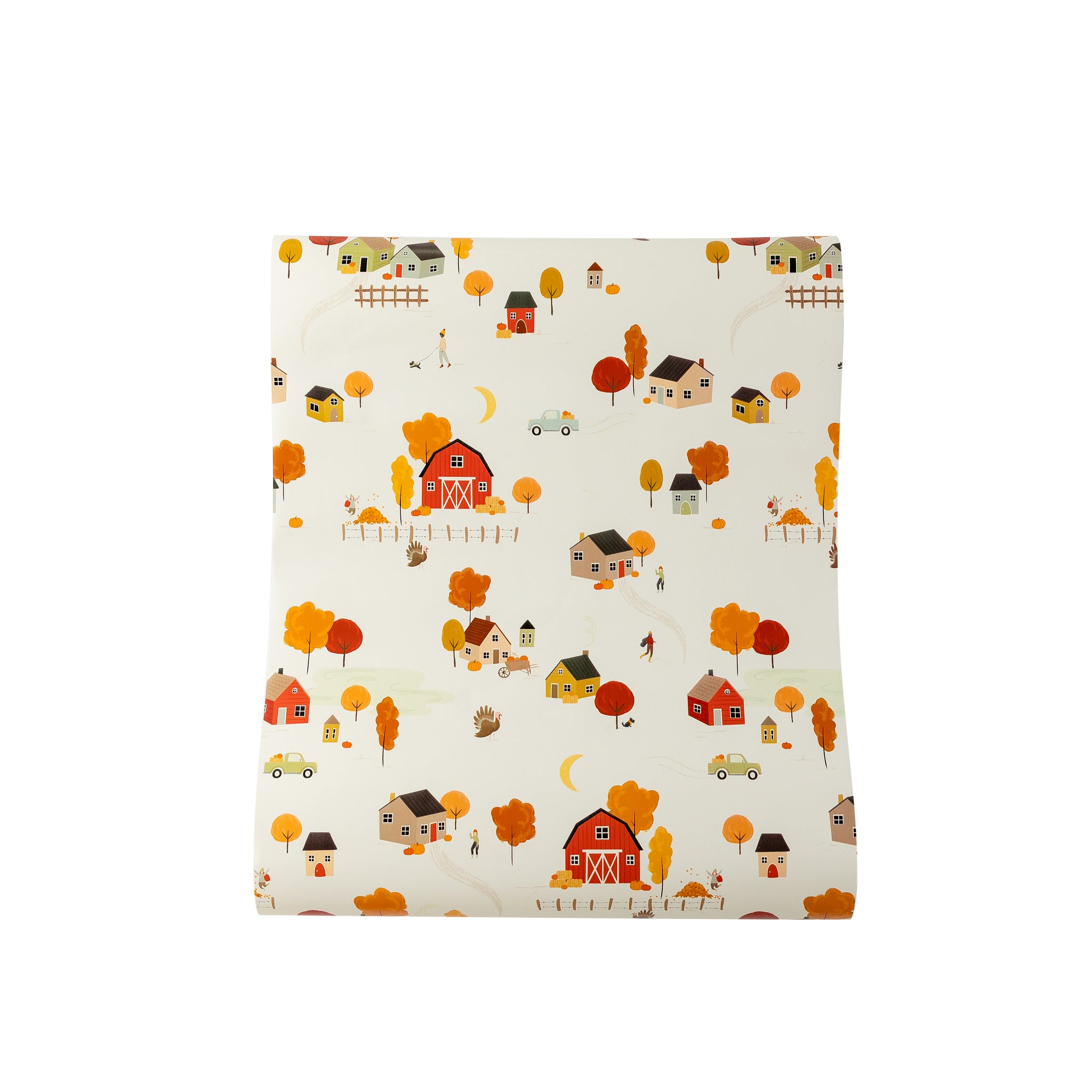 Harvest Fall Scene Paper Table Runner.