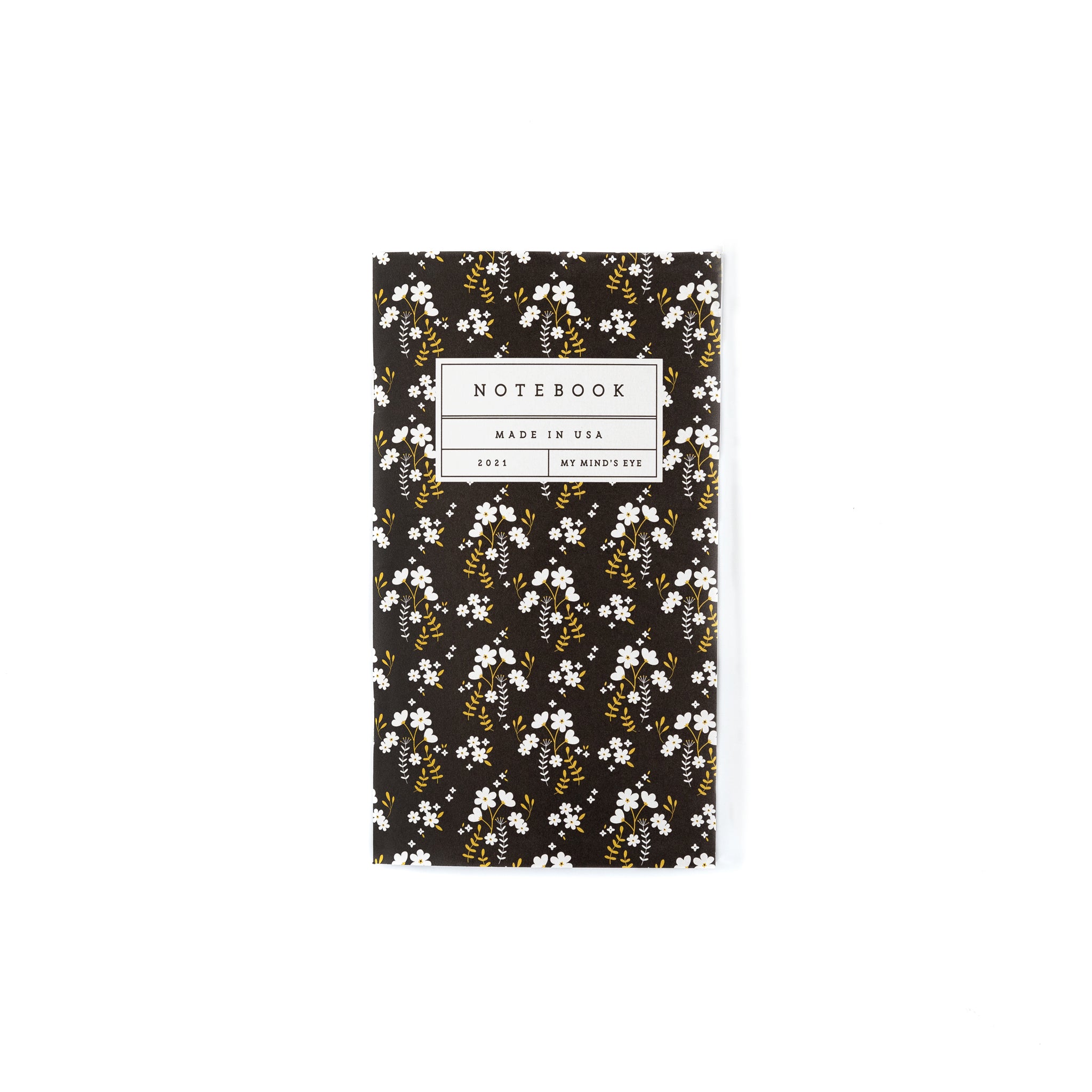 Black Floral Mini Notebook | My Mind's Eye Paper Goods